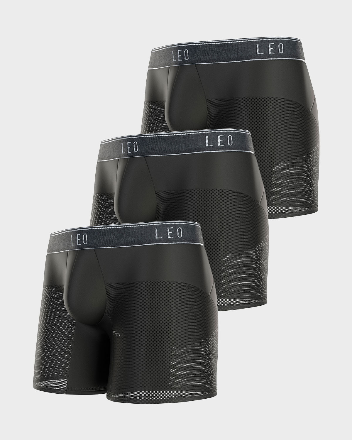 3-Pack High-Tech Mesh Boxer Briefs with Ergonomic Pouches | Leonisa